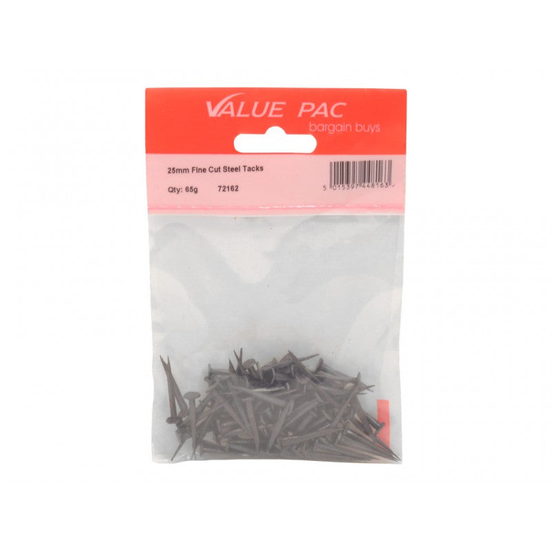 25mm Fine Cut Steel Tacks - 65g pack — Trotters Traders